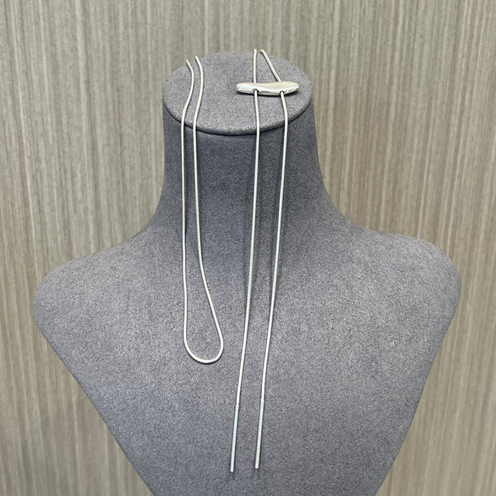 925 Sterling Silver Adjustable Pull-Chain Necklace Minimalist ...