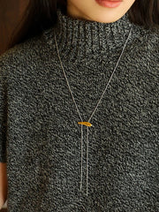 925 Sterling Silver Adjustable Pull-Chain Necklace Minimalist ...